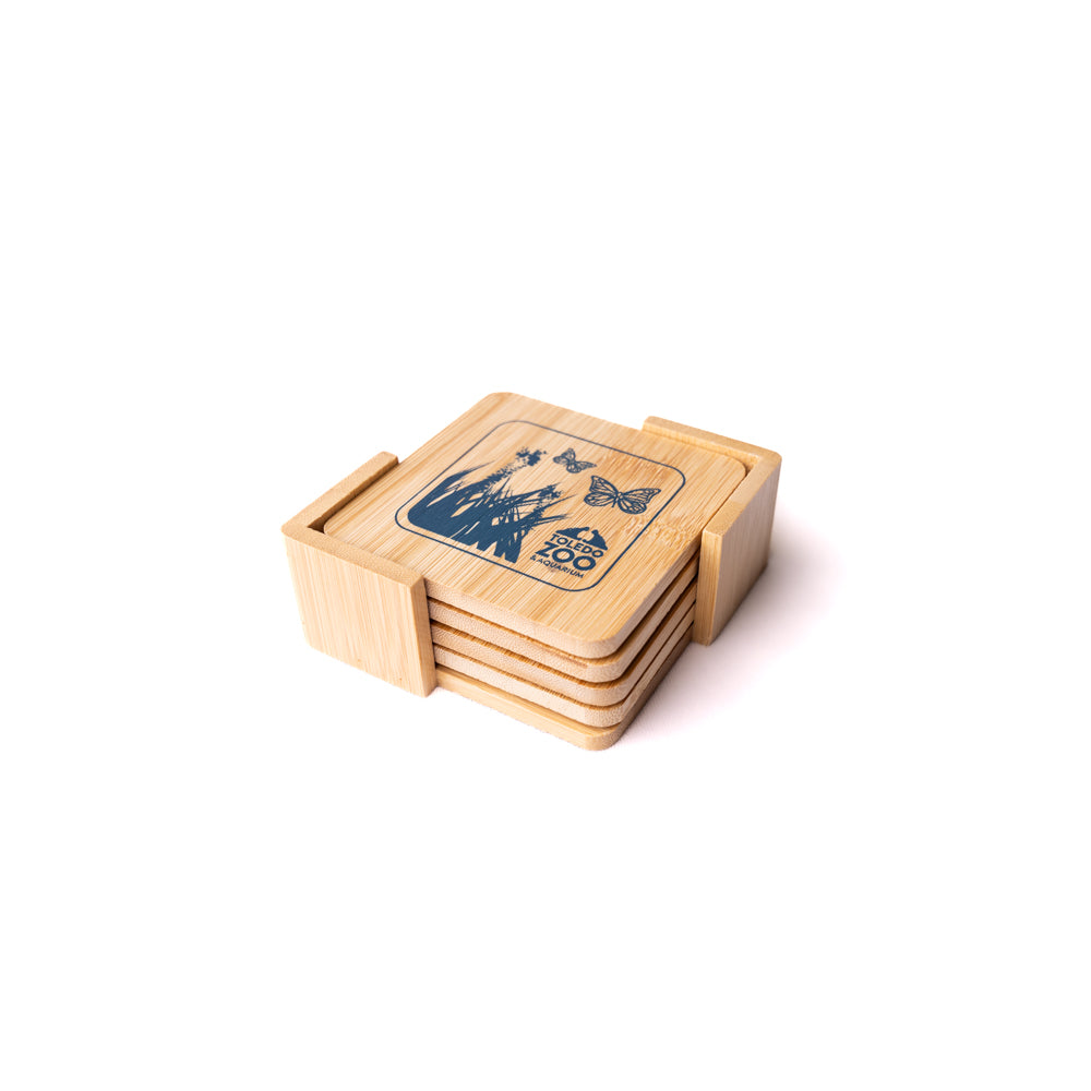 Bamboo Coaster Set – Toledo Zoo & Aquarium Store